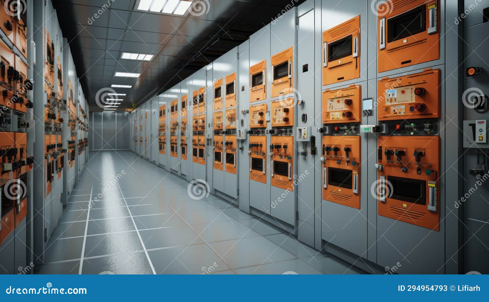 Electrical Command Center. the Heart of Industrial Power Flow Stock ...