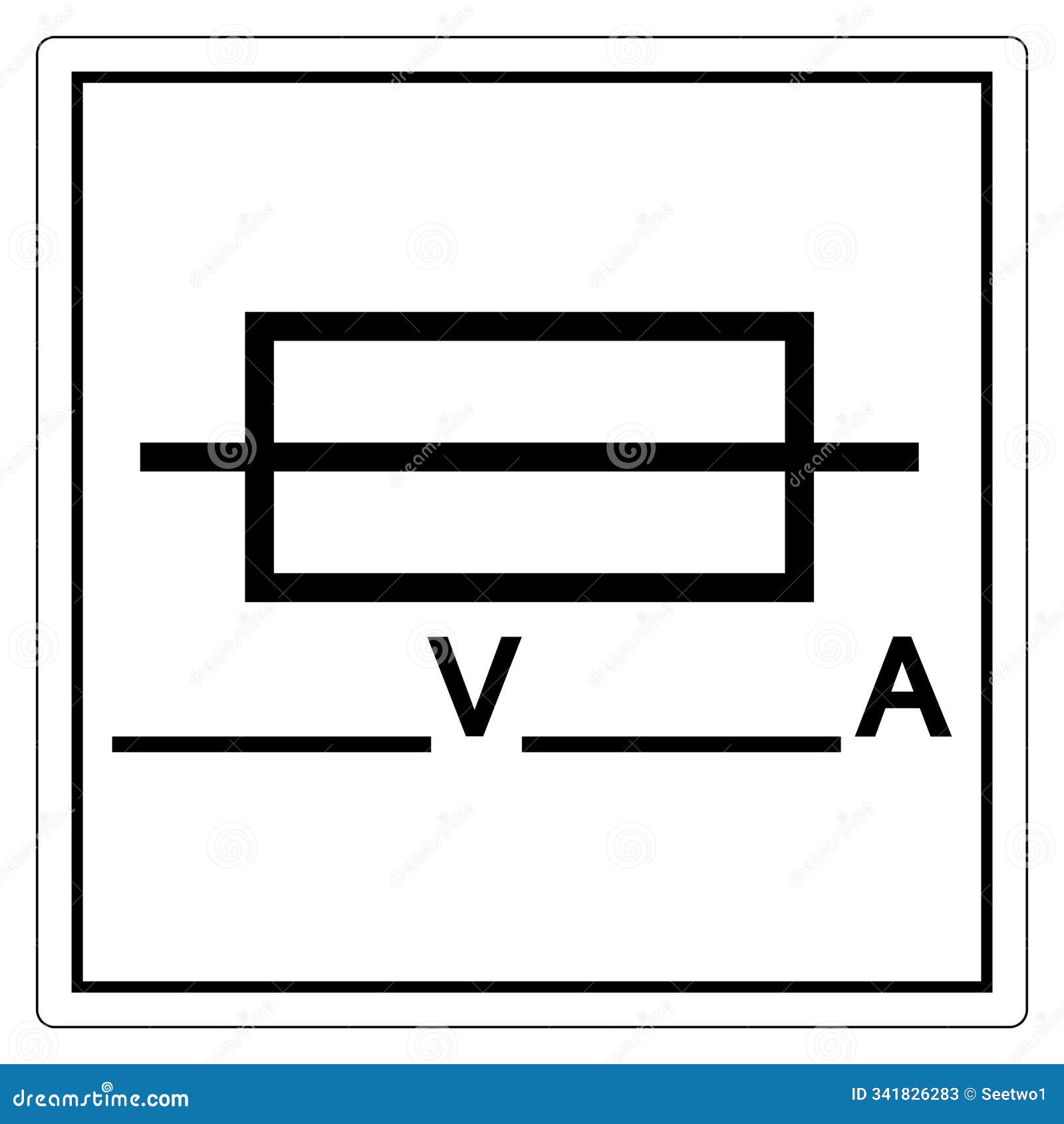 Electrical Component Symbol For Voltage And Current Cartoon Vector ...