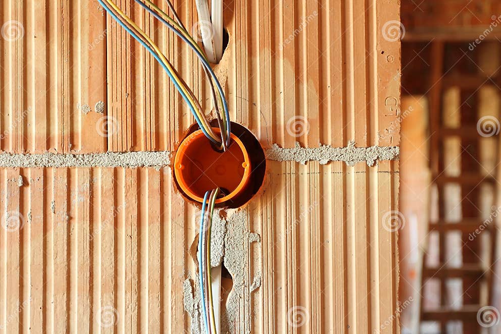 Electrical conduit stock image. Image of bricks, line - 53248529