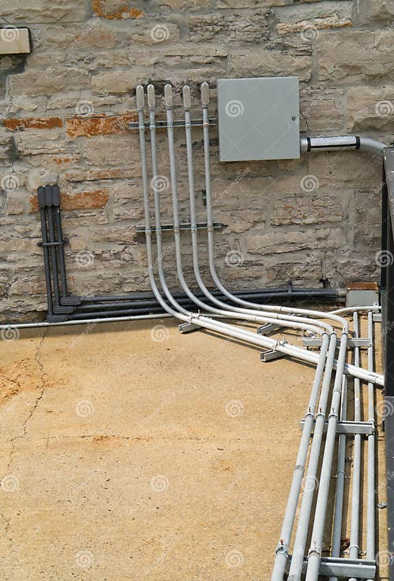 Electrical Conduit and Panel. Stock Image - Image of conduit, panel ...