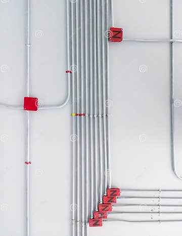 Electrical conduit system. stock image. Image of metallic - 125742807