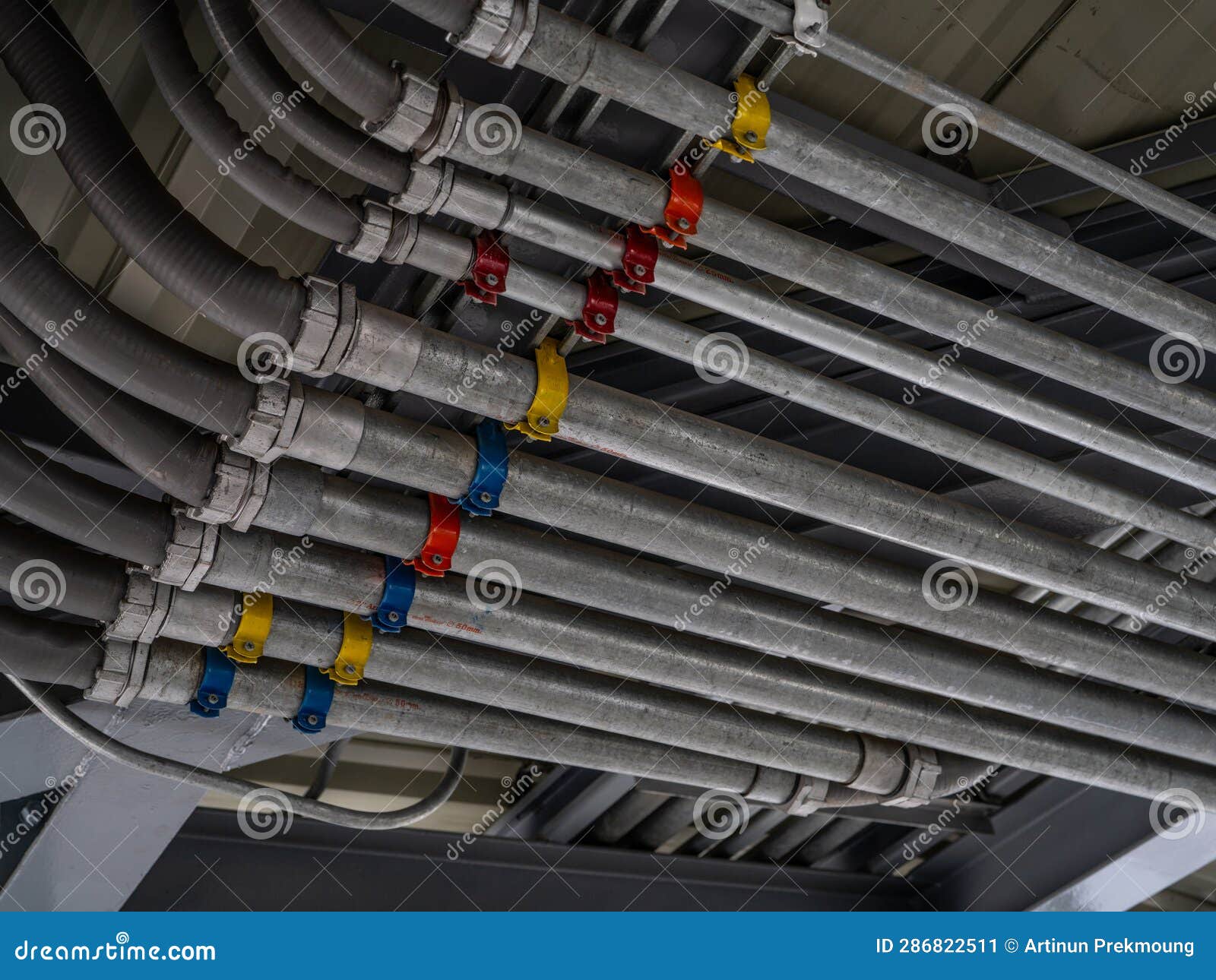 Electrical Conduit System and Tube of Electric Cable Installed on ...