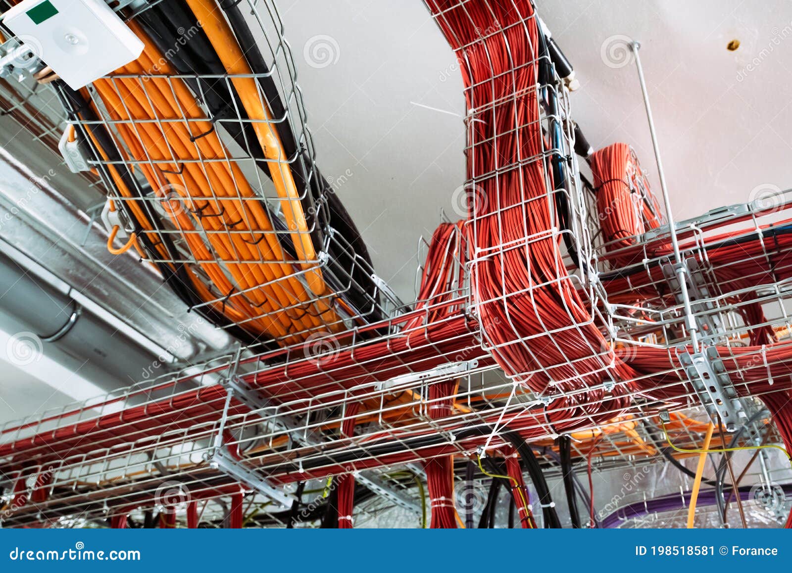 Electrical Conduits System and Metal Pipeline Installed on Building ...