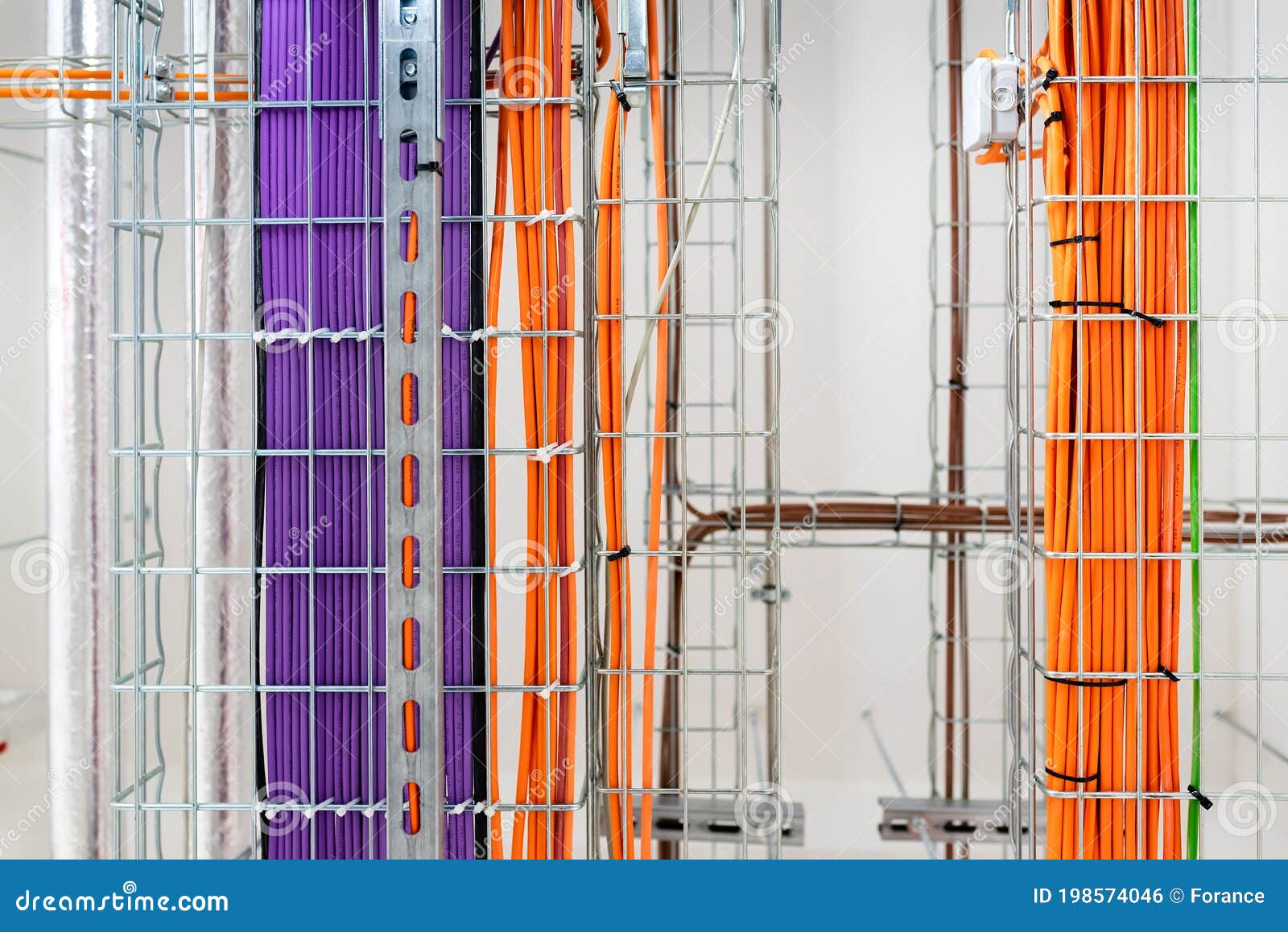 Electrical Conduits System and Metal Pipeline Installed on Building ...