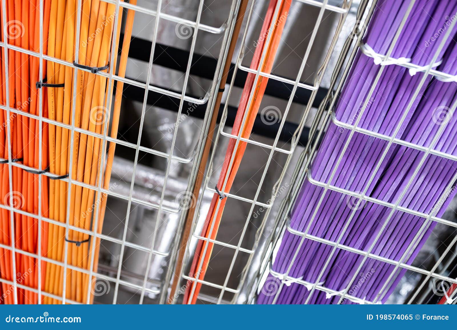 Electrical Conduits System and Metal Pipeline Installed on Building ...