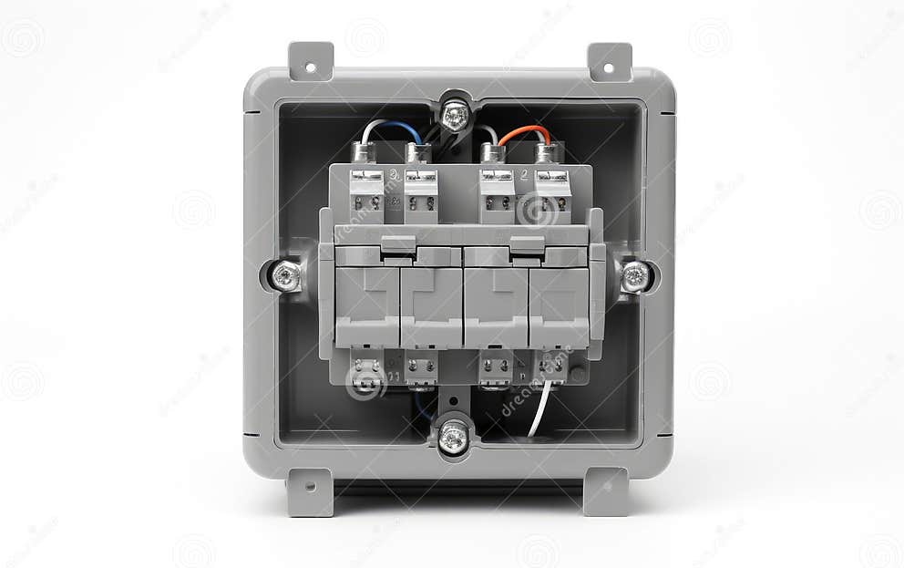 Electrical Connection Hub on White Background Stock Image - Image of ...