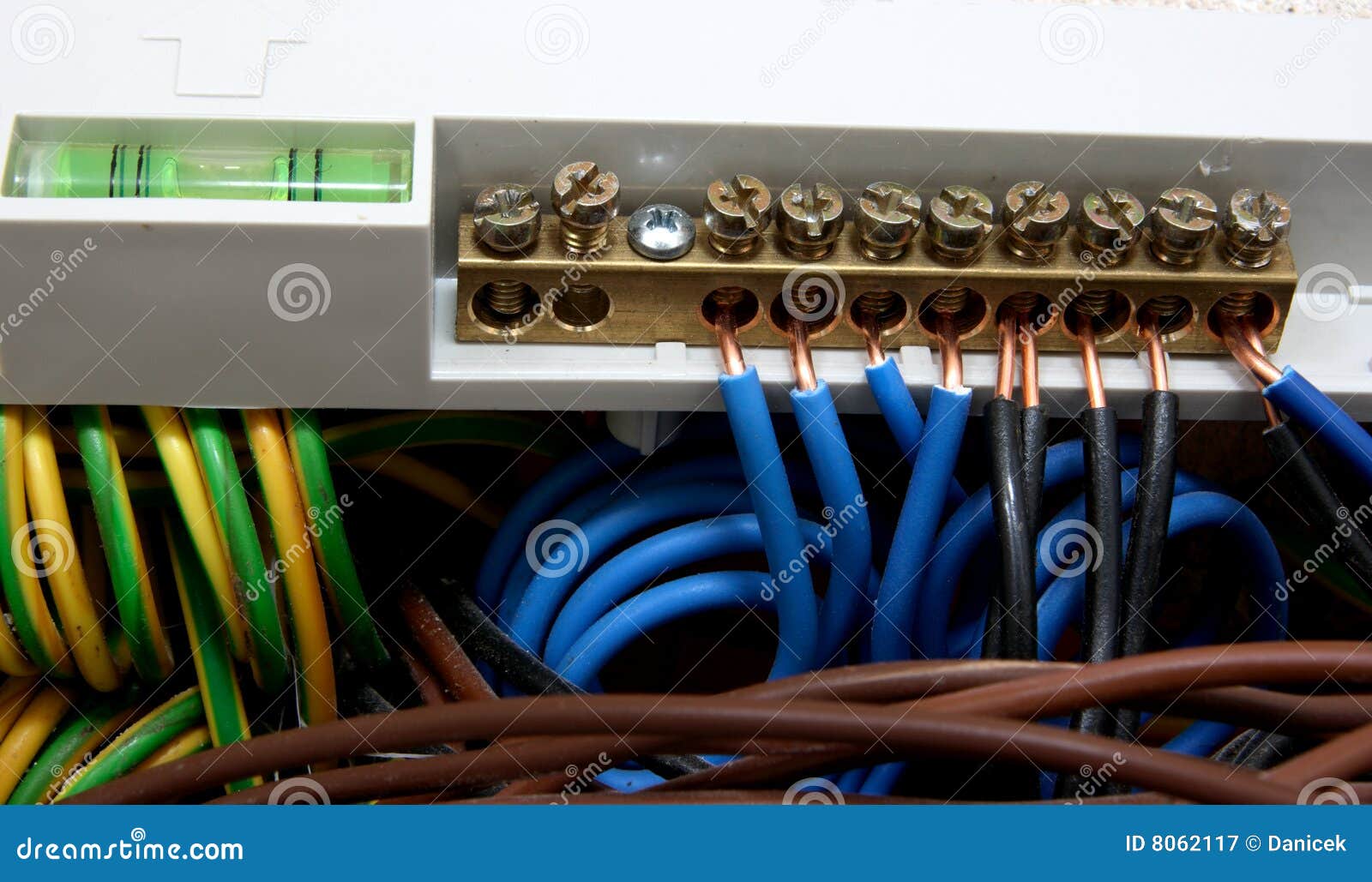Electrical Connections with Cables Stock Image - Image of green, wired ...