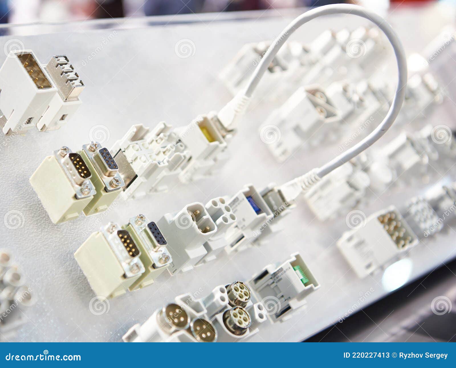 Electrical Connectors at Exhibition Stock Image - Image of connect ...