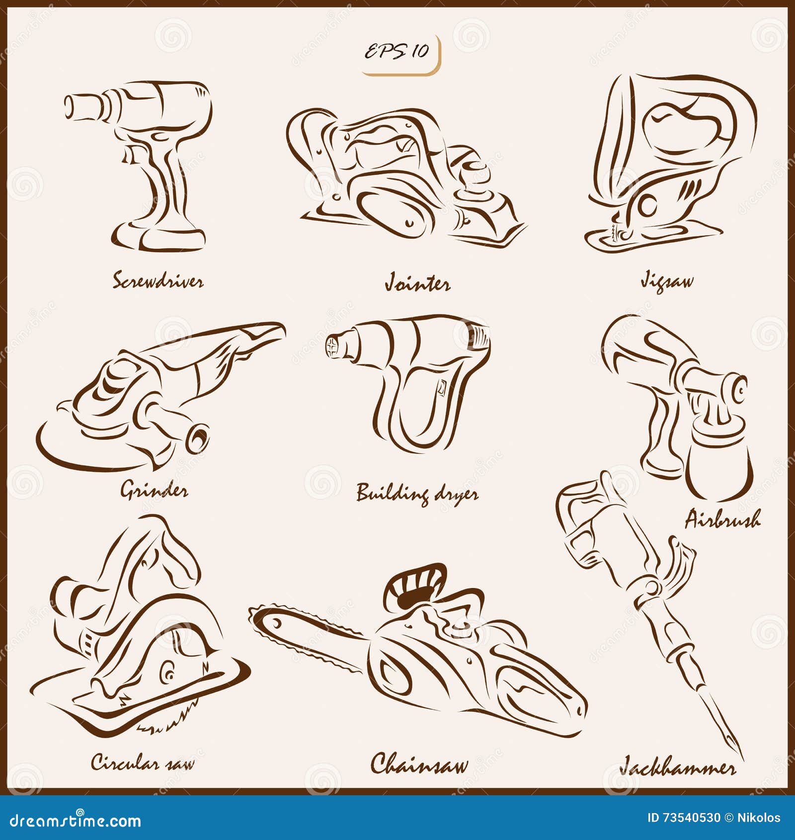 The Electrical Construction Tools Stock Vector - Illustration of master ...