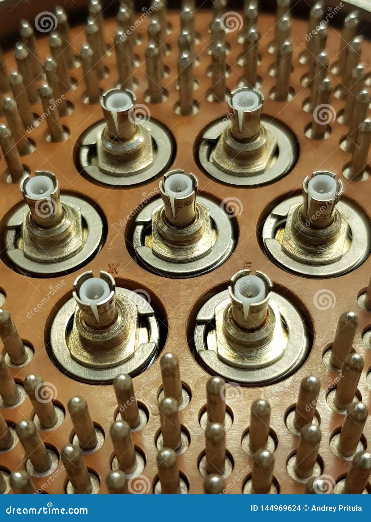 Electrical Contacts of the Cable Connector Near Stock Photo - Image of ...