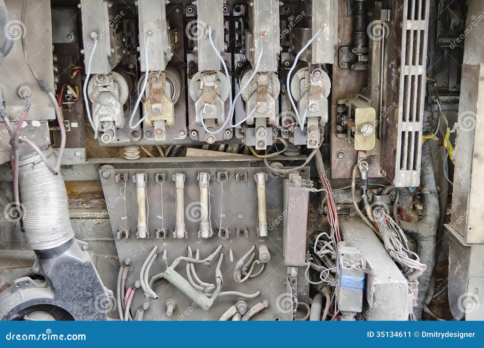 Electrical Contacts in the Trolleybus Stock Image - Image of metal ...