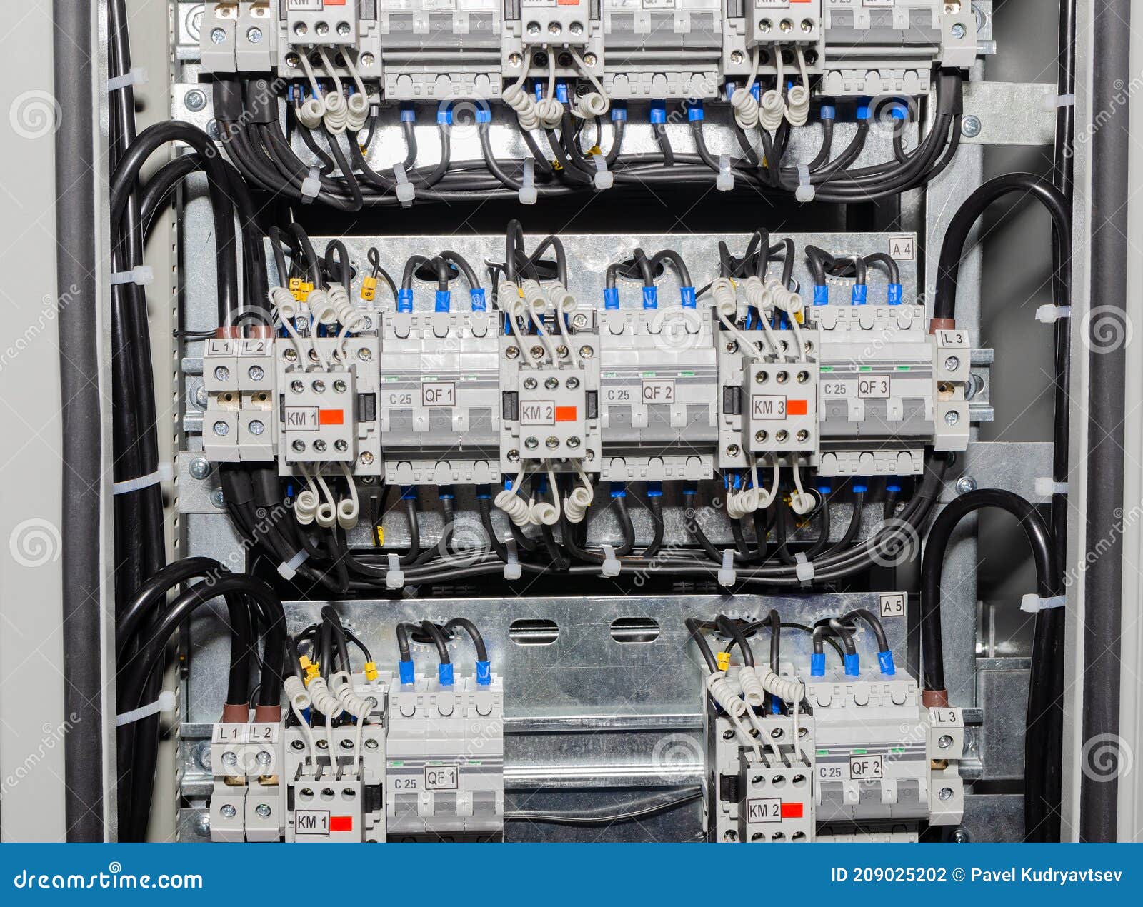 Electrical Control Box with Electrical Devices Closeup Stock Photo ...