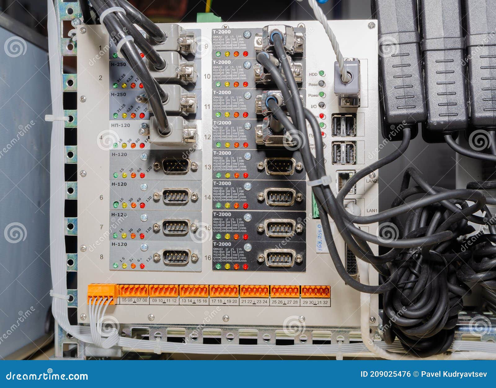 Electrical Control Box with Electrical Devices Closeup Stock Photo ...