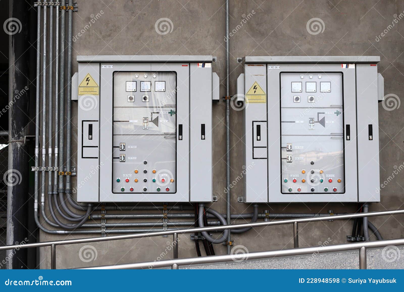 Electrical Control Box, Large Wall Mounted Box Ion a Concrete Wall and ...