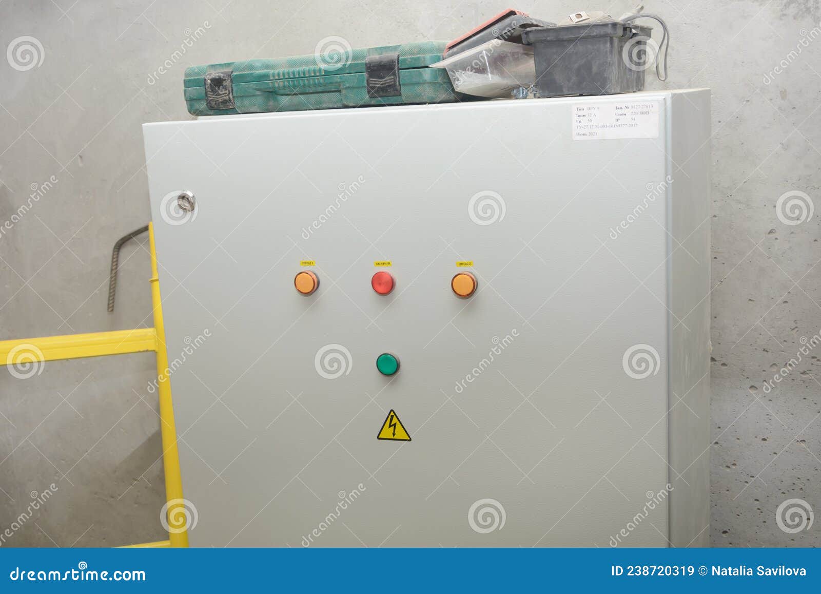 Electrical Control Cabinet. Closed Door with Indicators Stock Image ...