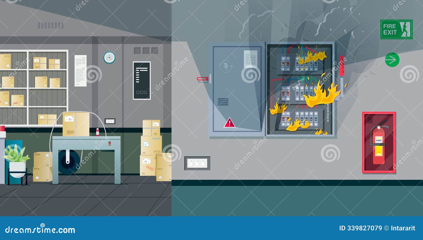 Electrical Control Panel With Electrical Components Mounted On A DIN ...