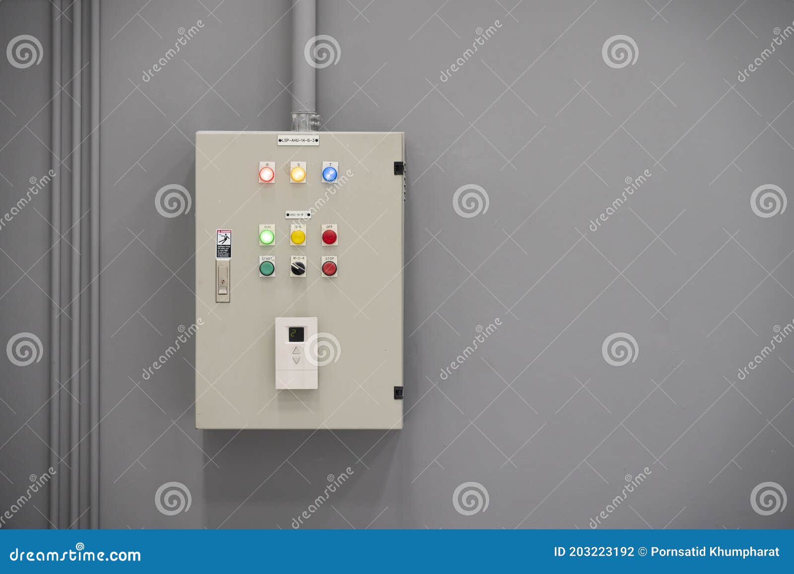 Electrical Control Cabinet on Gray Wall Stock Photo - Image of building ...