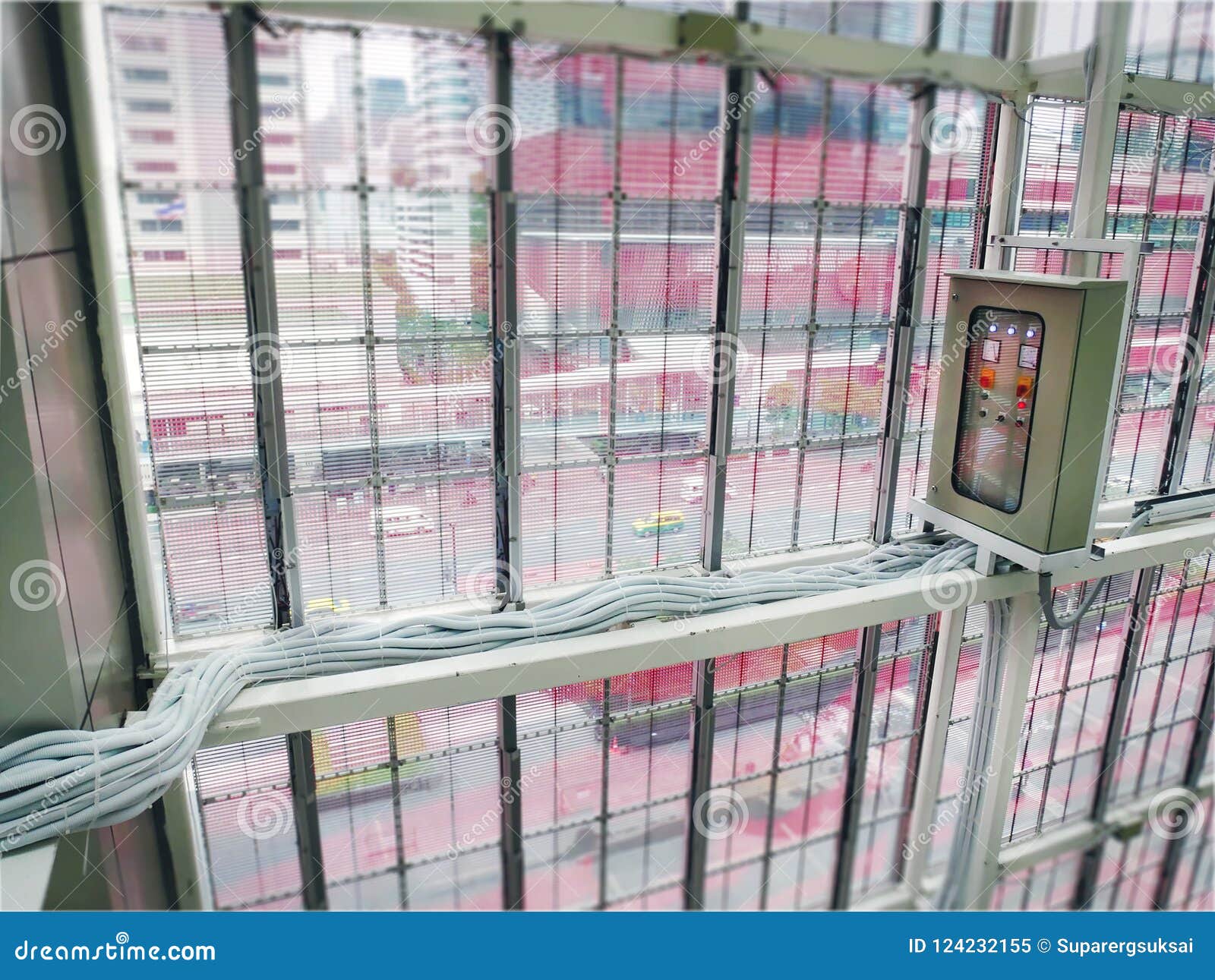 Electrical Control Cabinet with Wiring Cables Inside the Building Stock ...