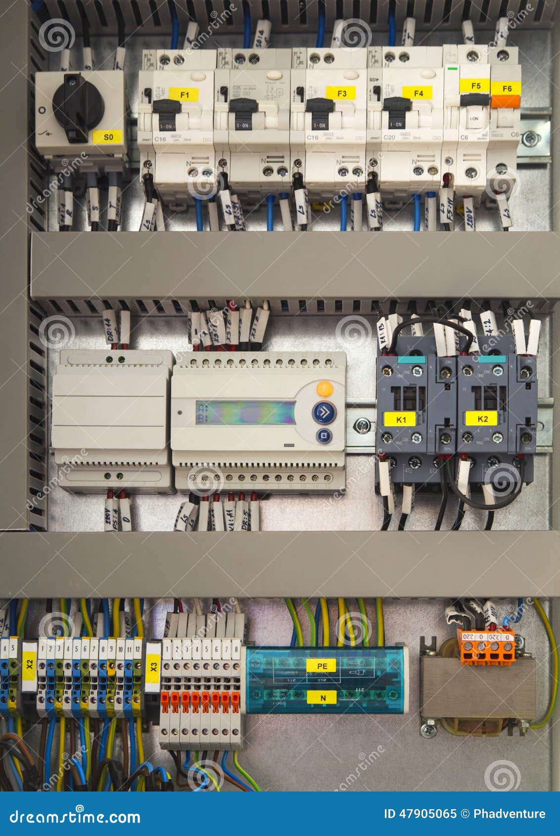 Electrical Control Cubicle with Electrical Devices Stock Image - Image ...