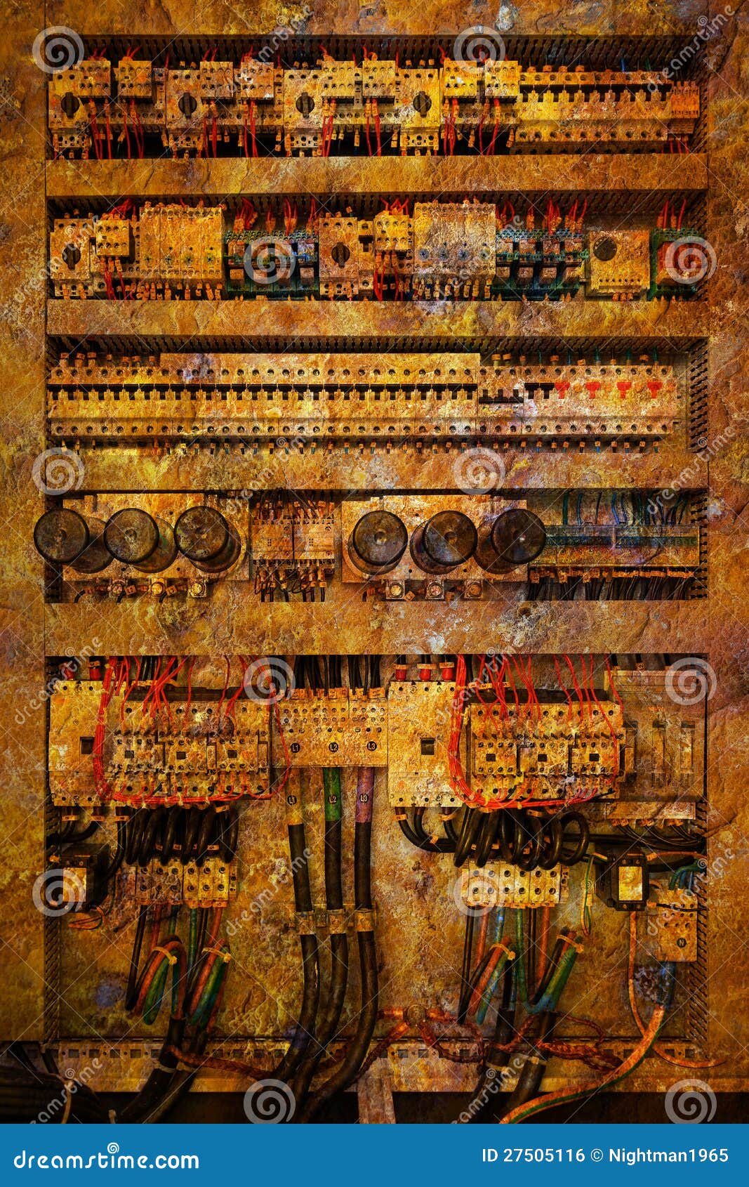 Electrical control panel stock photo. Image of demolition - 27505116