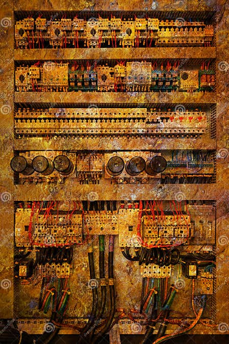 Electrical control panel stock photo. Image of demolition - 27505116