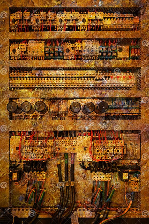 Electrical control panel stock photo. Image of demolition - 27505116