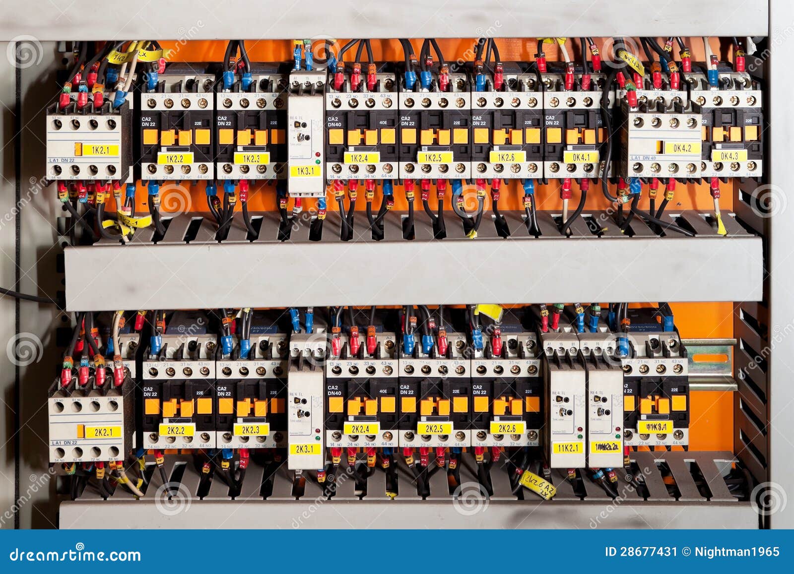 Electrical control panel stock image. Image of contactors - 28677431
