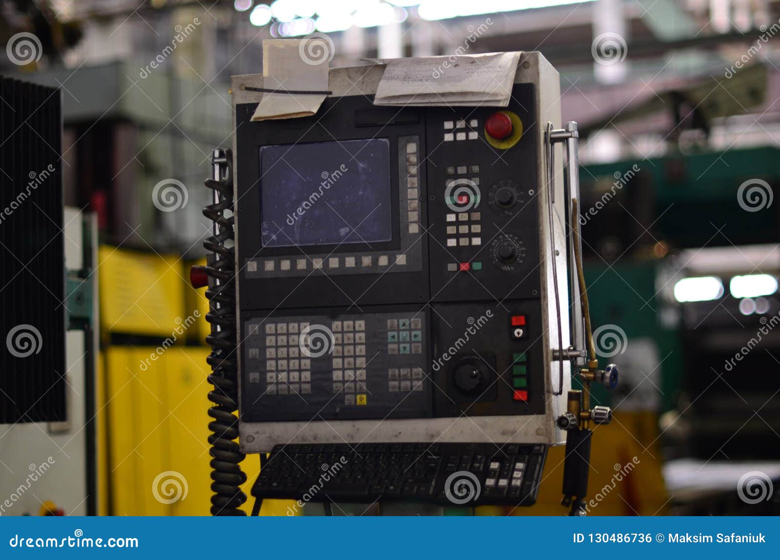 Electrical Control Panel with Buttons on the Launch of Industrial ...