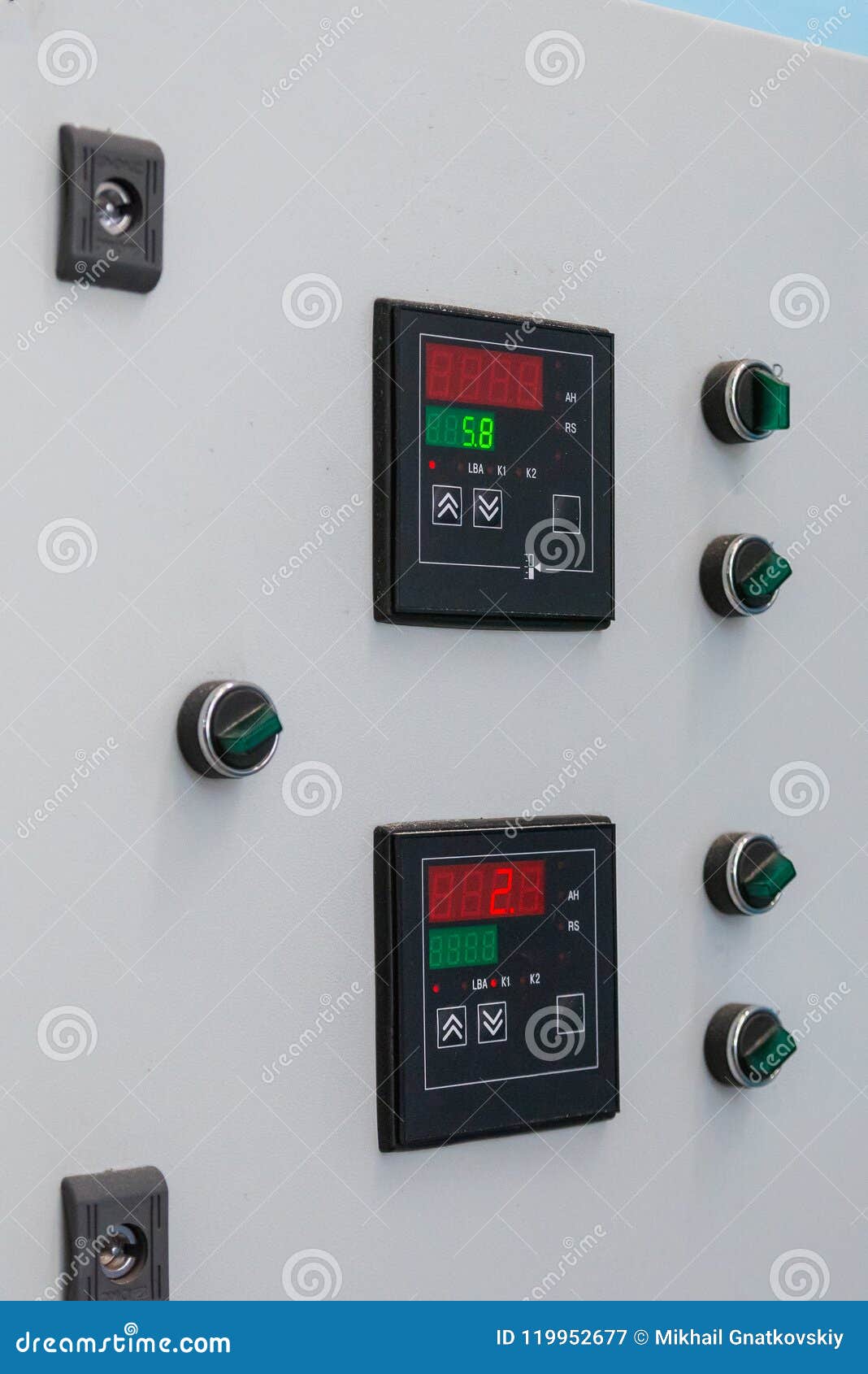 Electrical Control Panel in Factory Stock Image - Image of light ...