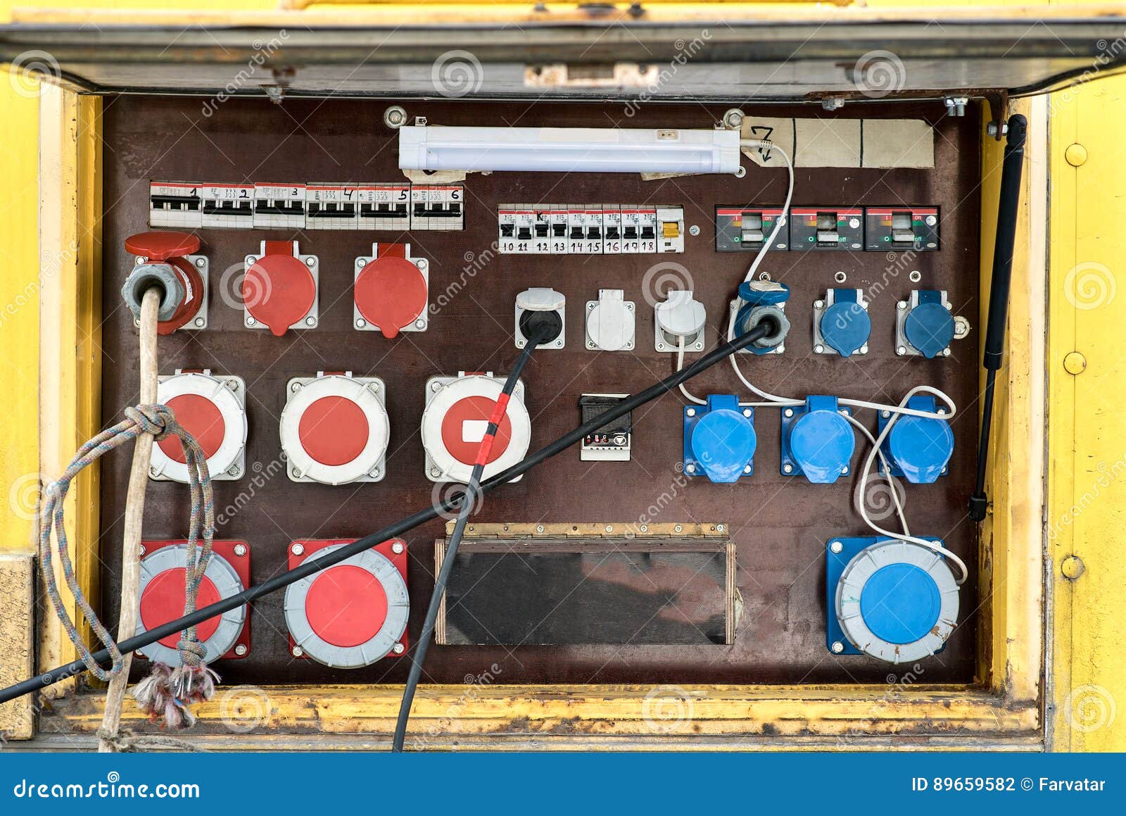 Electrical control panel stock photo. Image of connection - 89659582