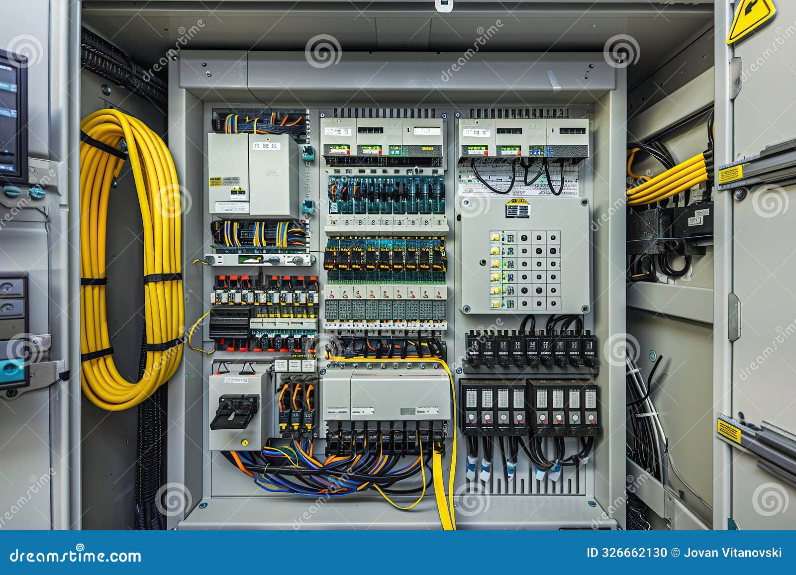 Electrical Control Panel Inside Industrial Control Cabinet Stock ...