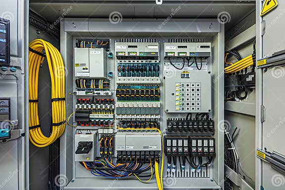 Electrical Control Panel Inside Industrial Control Cabinet Stock ...