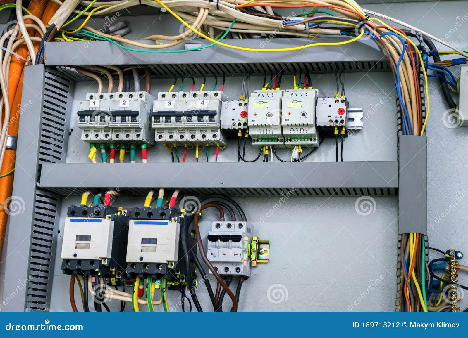 The Electrical Control Panel is Mounted in a Box Stock Photo - Image of ...