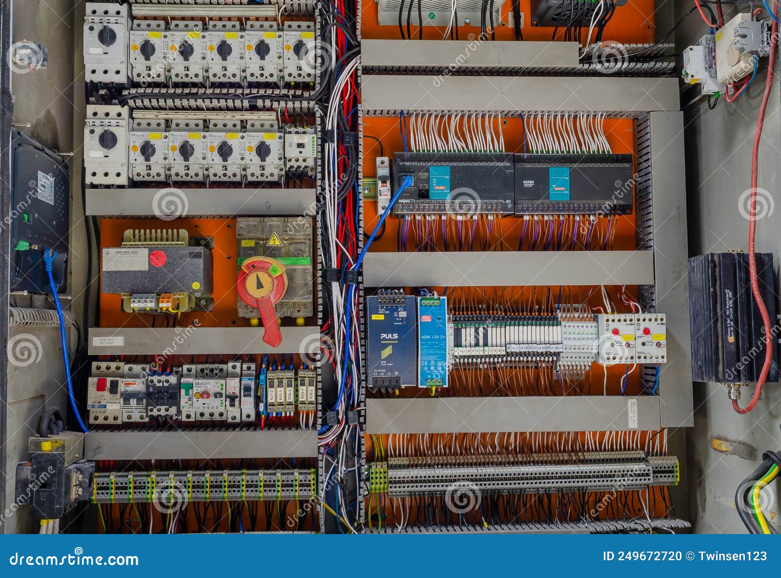 Electrical Control Panel. Shield, Control of Industrial Equipment Stock ...