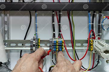 Electrical Controls Engineer Testing a Circuit Stock Image - Image of ...