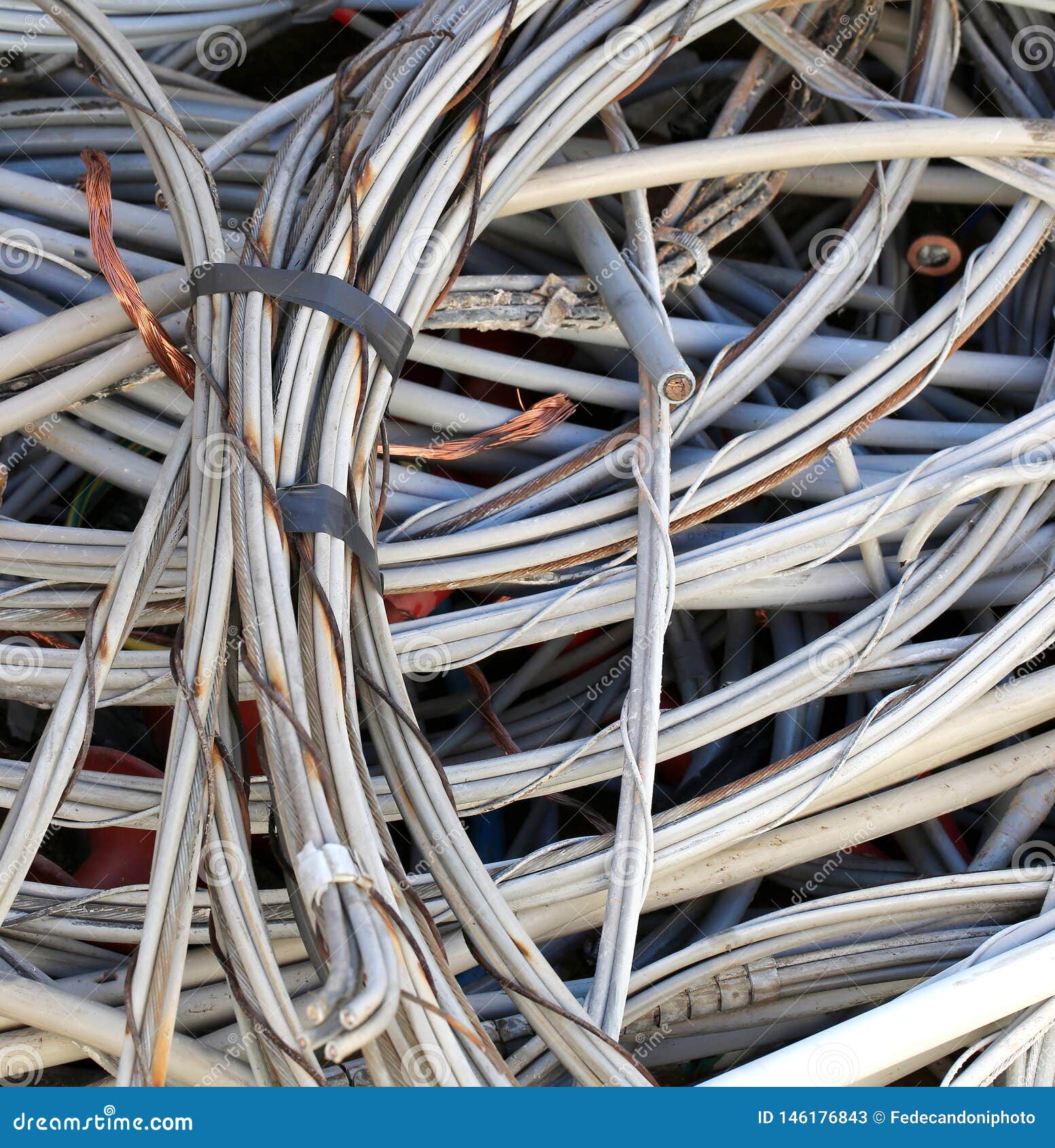 Electrical Copper Cables in a Landfill Stock Image - Image of waste ...