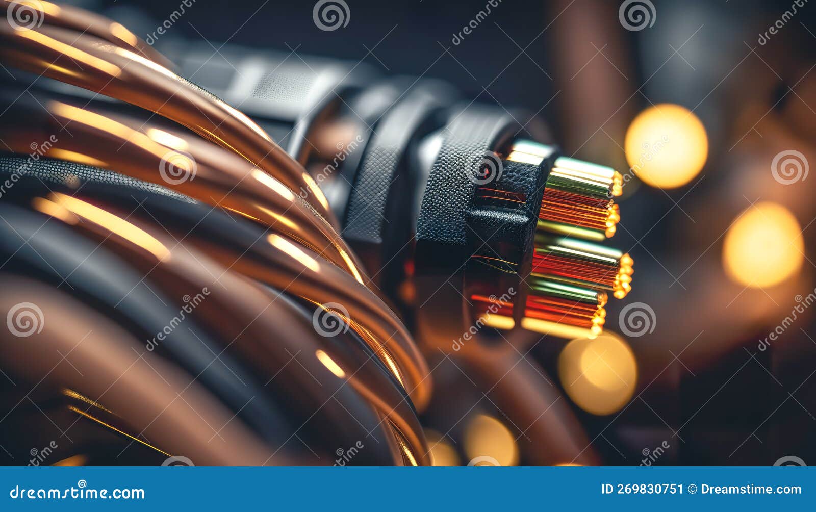 Electrical Shielded Cable with Many Wires, Generative Al. Stock Image ...