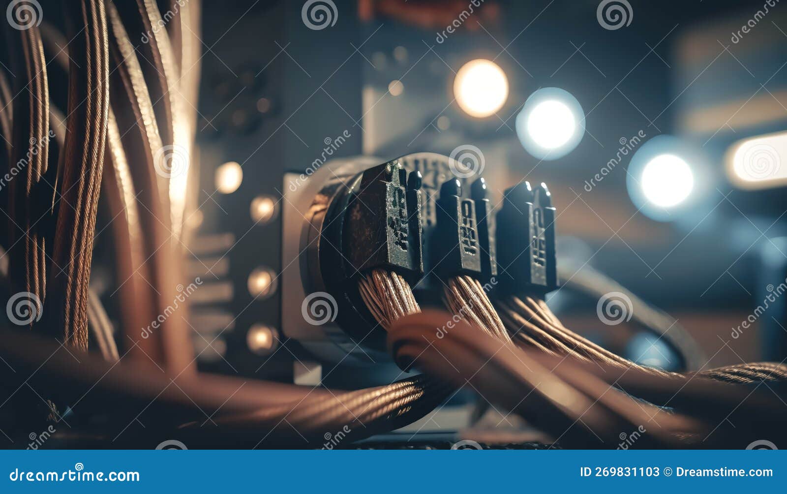 Electrical Shielded Cable with Many Wires, Generative Al. Stock Image ...