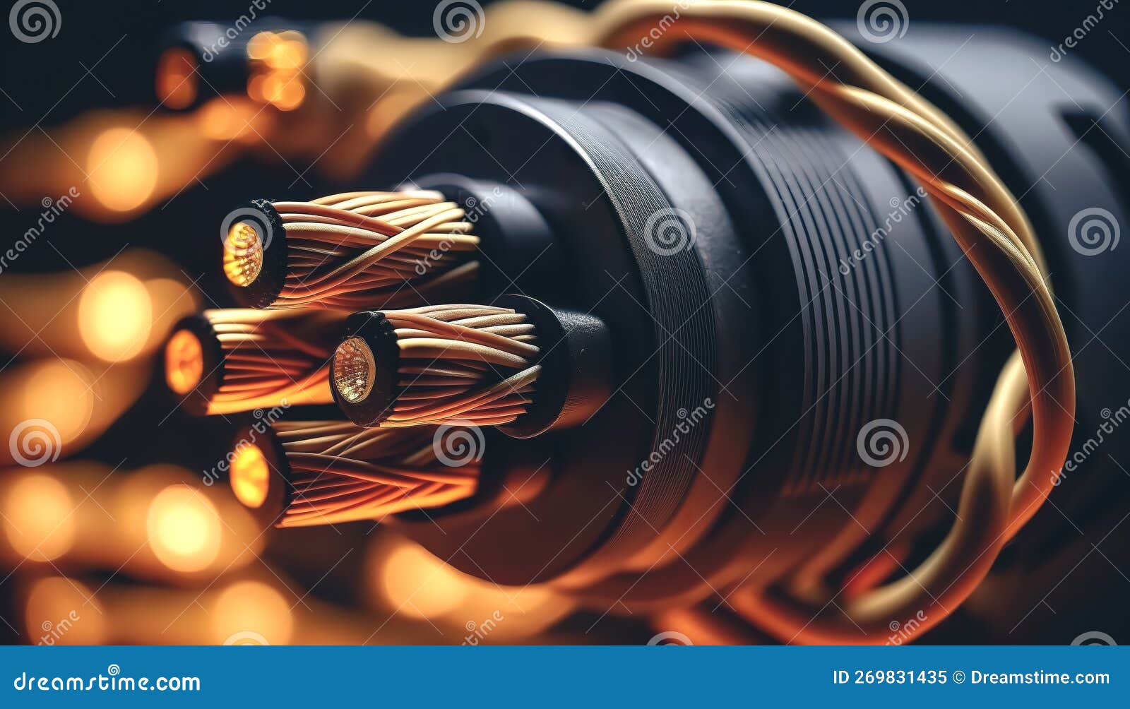 Electrical Shielded Cable with Many Wires, Generative Al. Stock Image ...