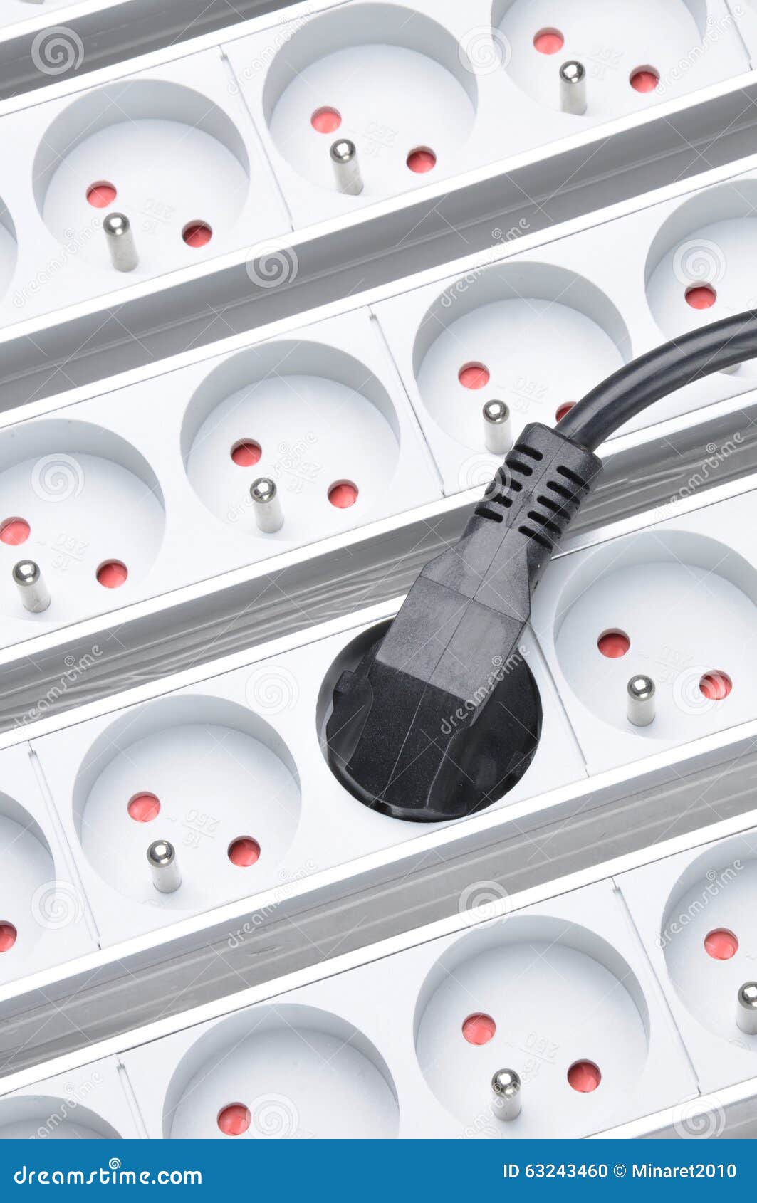 Electrical Cord with Power Strip Stock Photo - Image of grid, plug ...