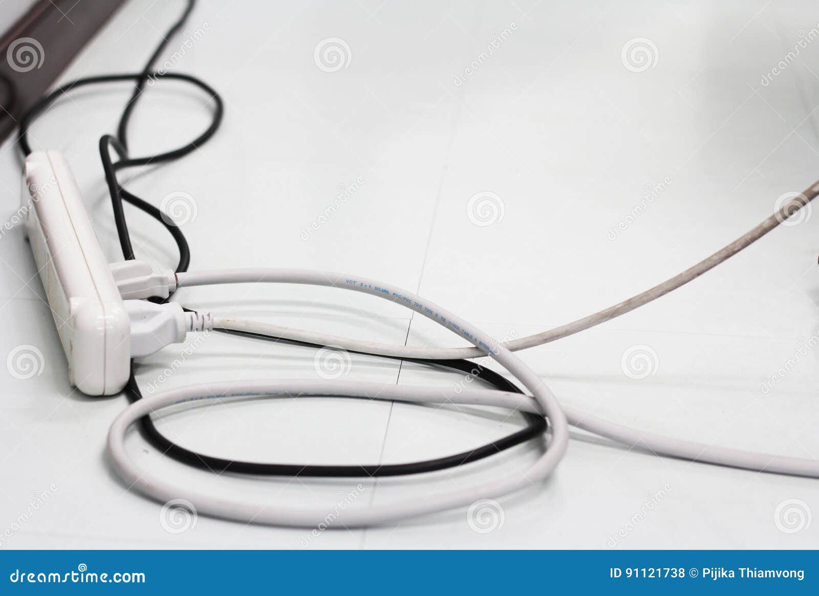 Electrical Cords Connected. Stock Photo - Image of board, current: 91121738