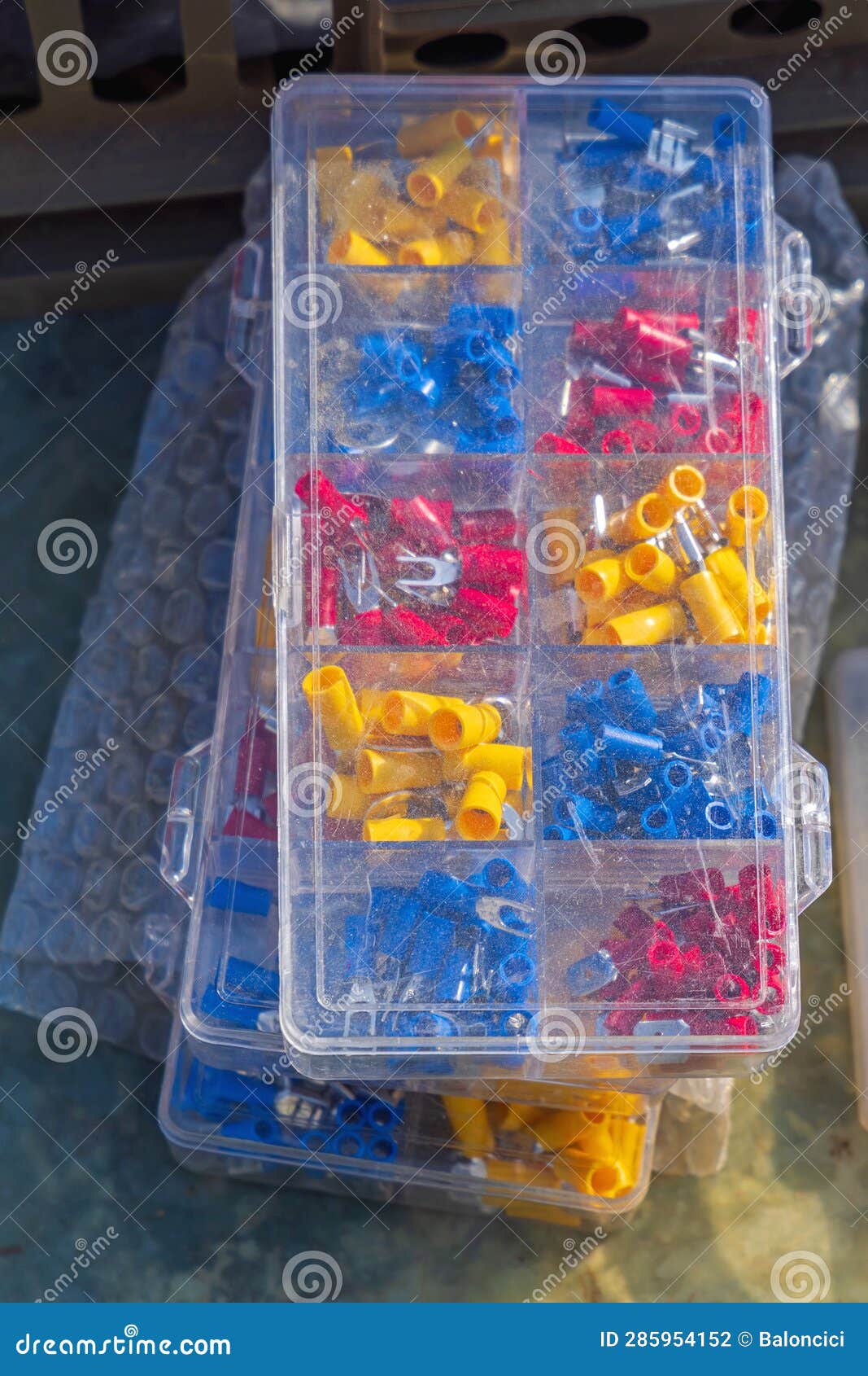 Electrical Crimp Terminal Connector. Metal Terminals Isolated On White ...