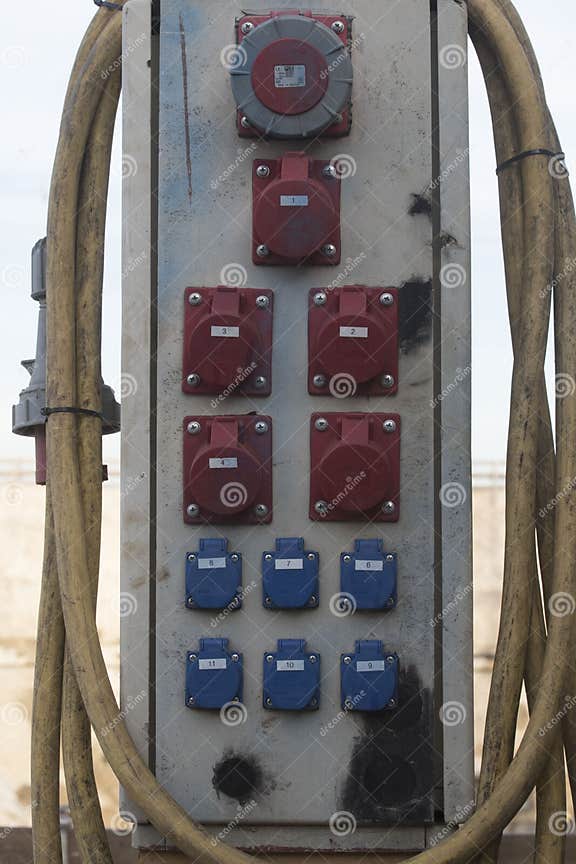 Electrical Current Distributor with Multiple Outlets Stock Photo ...