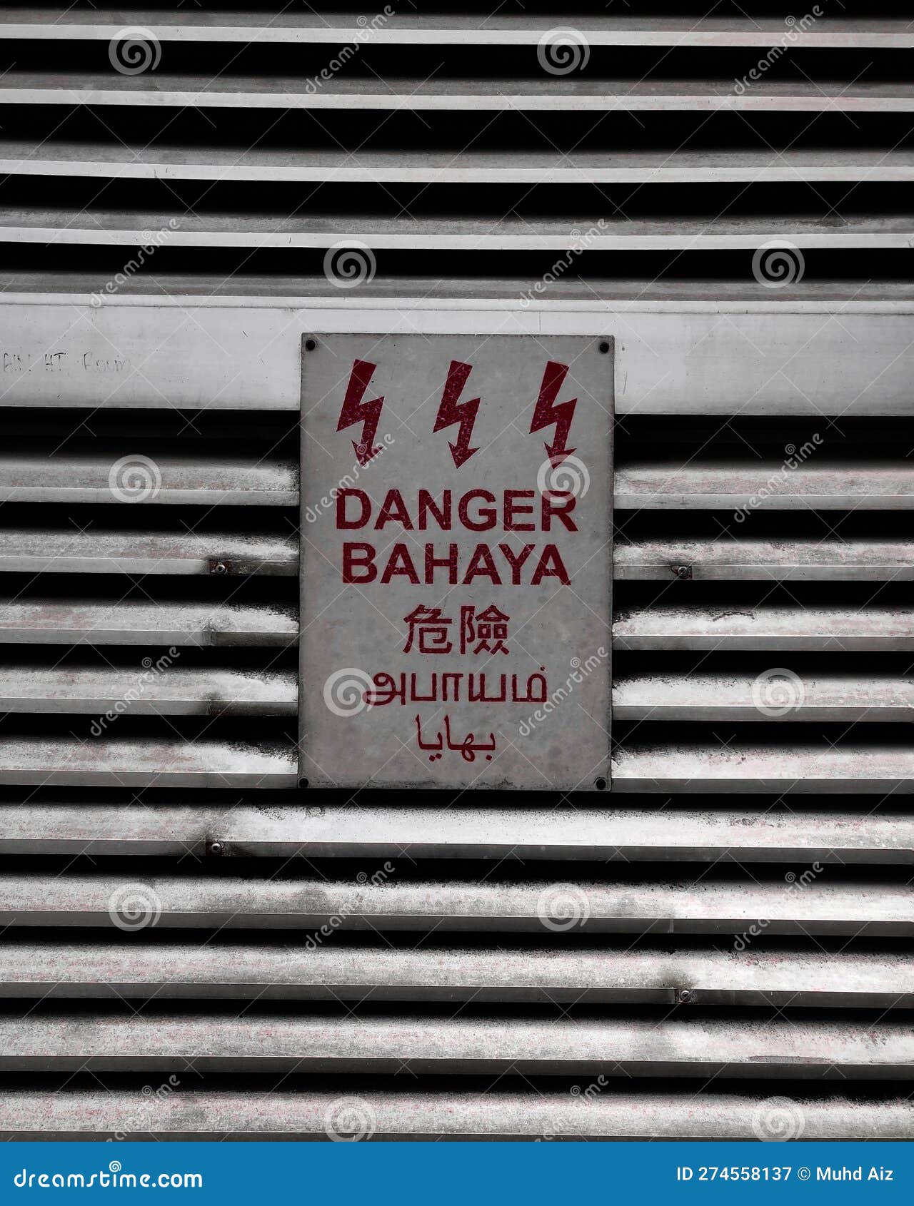 Electrical Danger Sign in Multiple Languages Stock Image - Image of ...