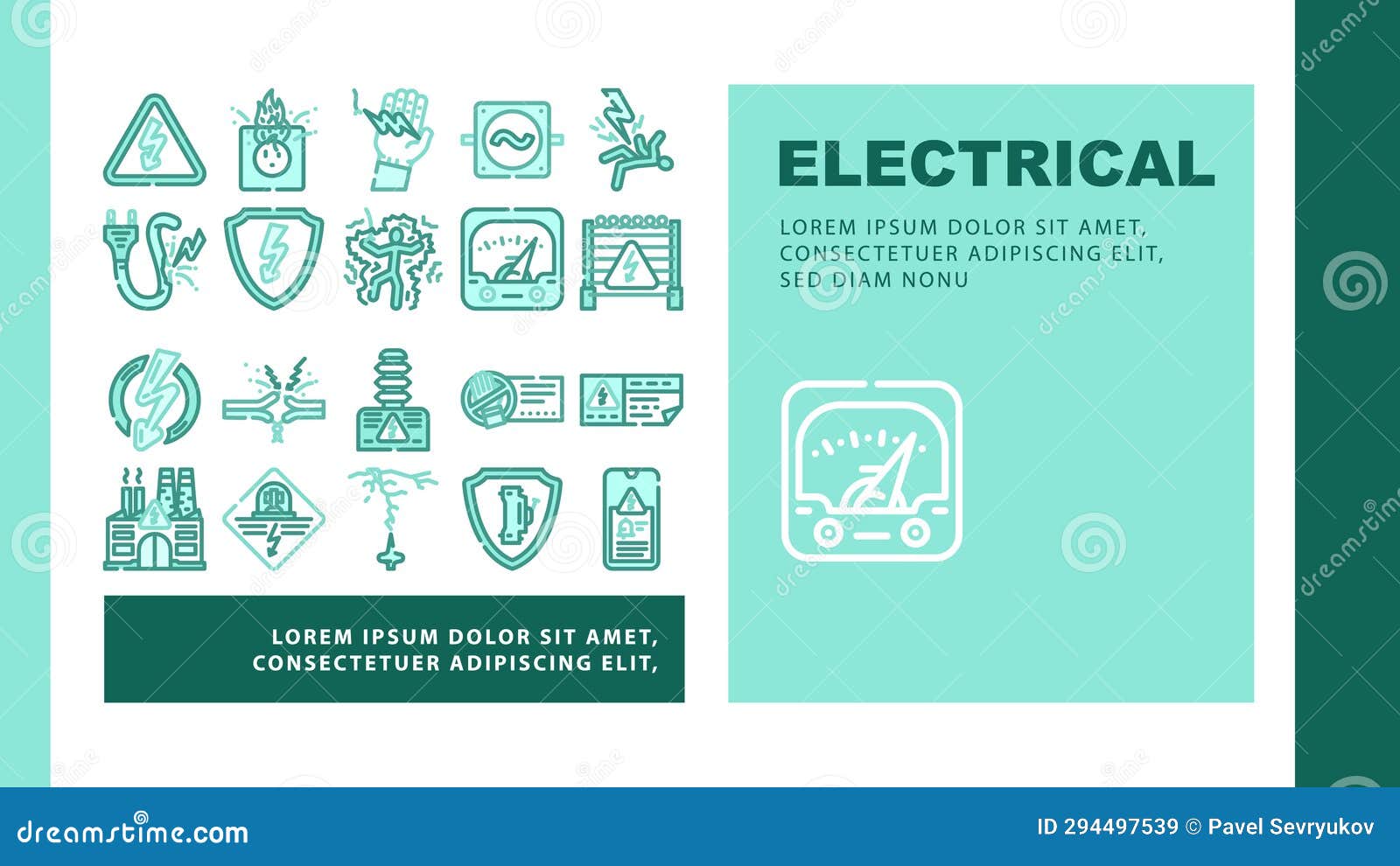 Electrical Danger Voltage Landing Header Vector Stock Vector ...
