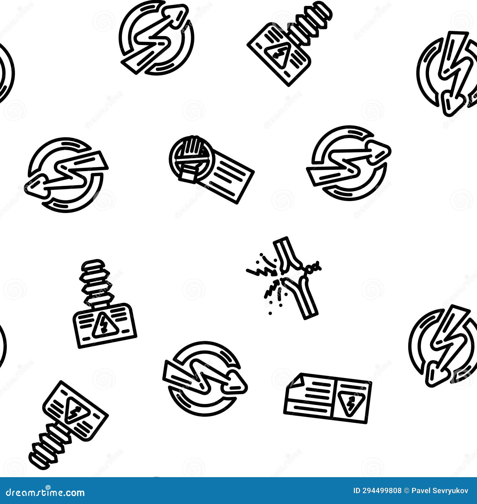 Electrical Danger Voltage Seamless Pattern Vector Stock Vector ...
