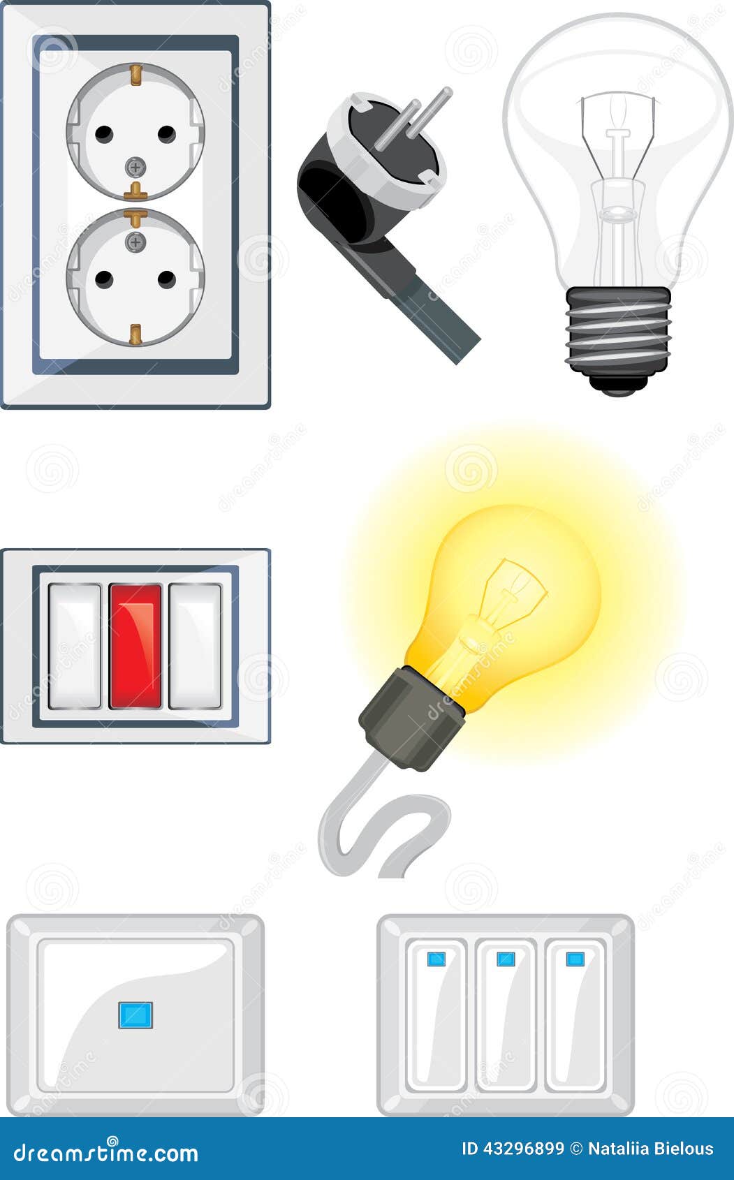 Electrical device objects stock vector. Illustration of concept - 43296899
