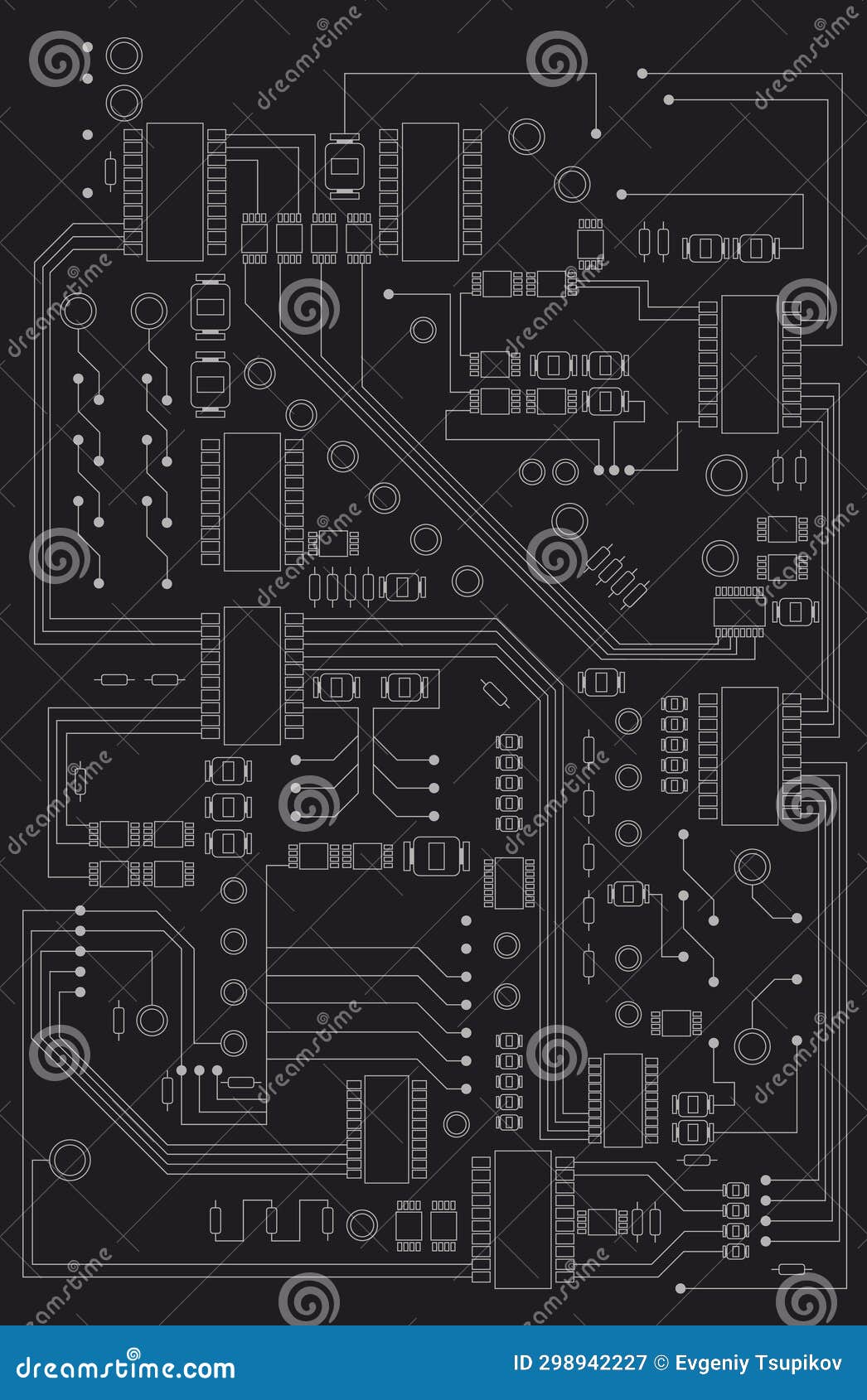Electrical Diagram of Communication Devices. Vector Illustration Stock ...