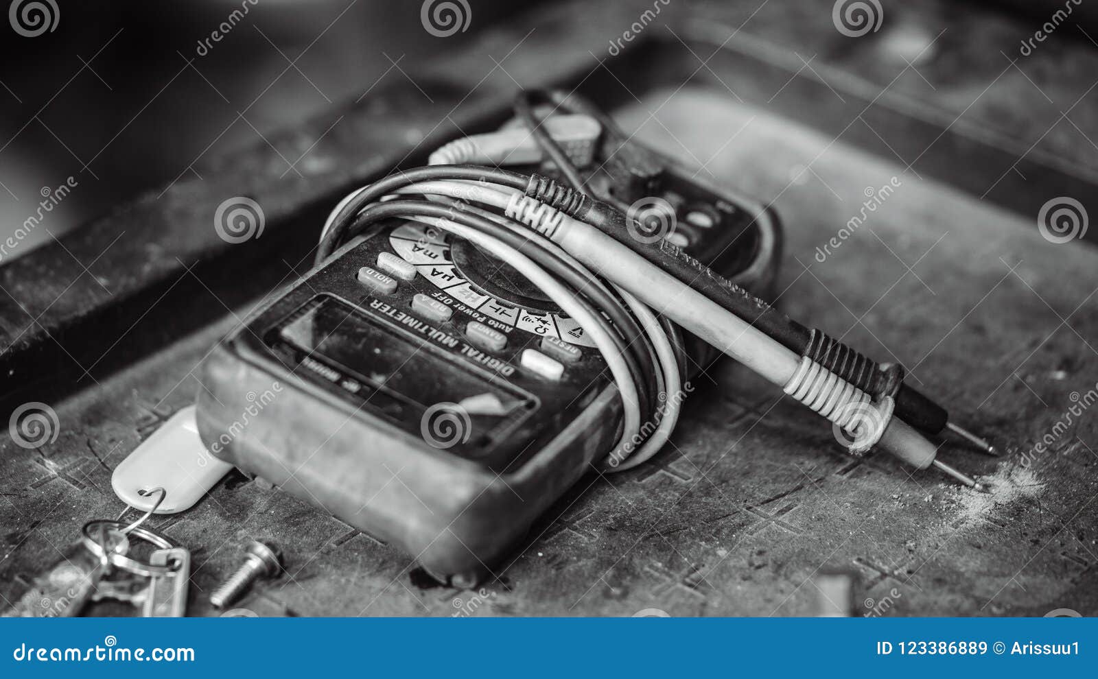 Electrical Digital Multimeter Indicator Device Stock Image - Image of ...