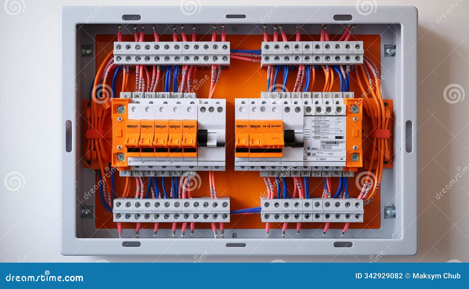 Electrical Distribution Board with Neatly Organized Circuit Breakers ...